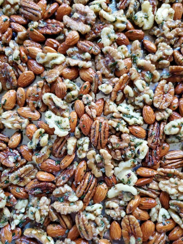 Sweet & Salty Rosemary Roasted Mixed Nuts Recipe ~ Homestead and Chill