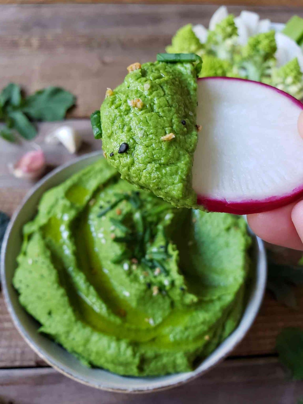 Greatest Green Hummus Recipe (Freezer-Friendly) ~ Homestead and Chill