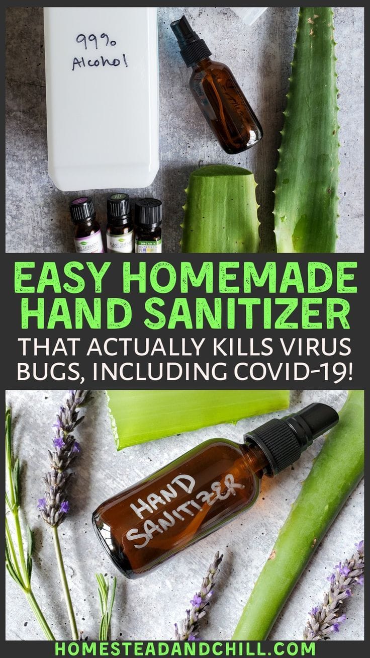 How to Make Homemade Hand Sanitizer w/ Alcohol & Aloe Vera ~ Homestead ...