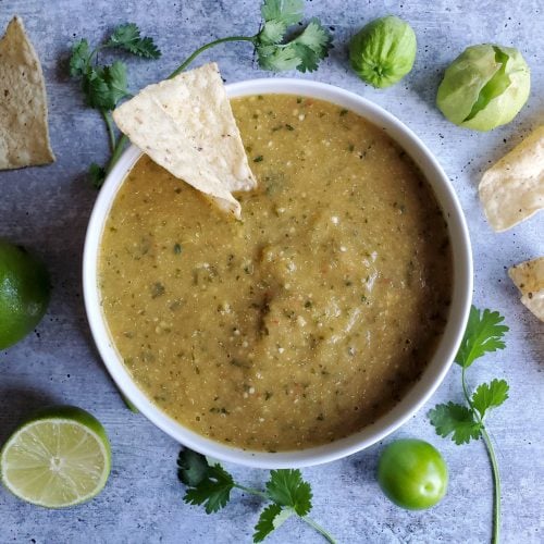 Roasted Tomatillo Salsa Verde Recipe (Green Salsa) ~ Homestead and Chill