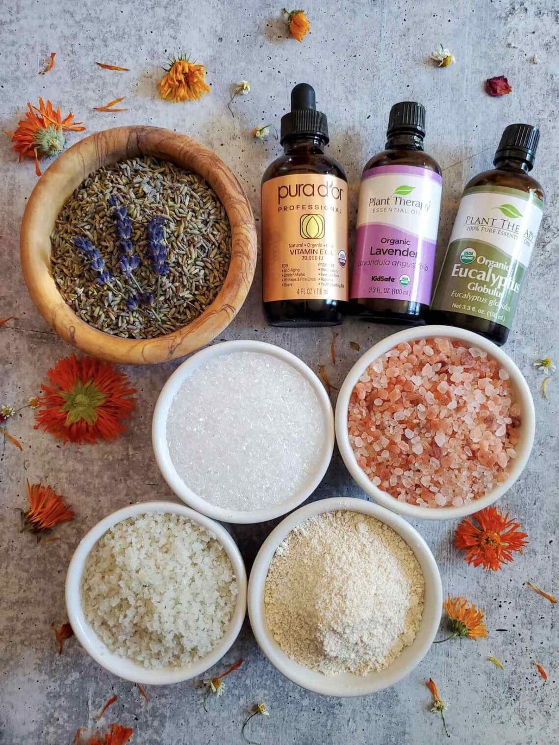 DIY Bath Salt Recipe (How to Make Soothing Bath Salts) ~ Homestead and Chill