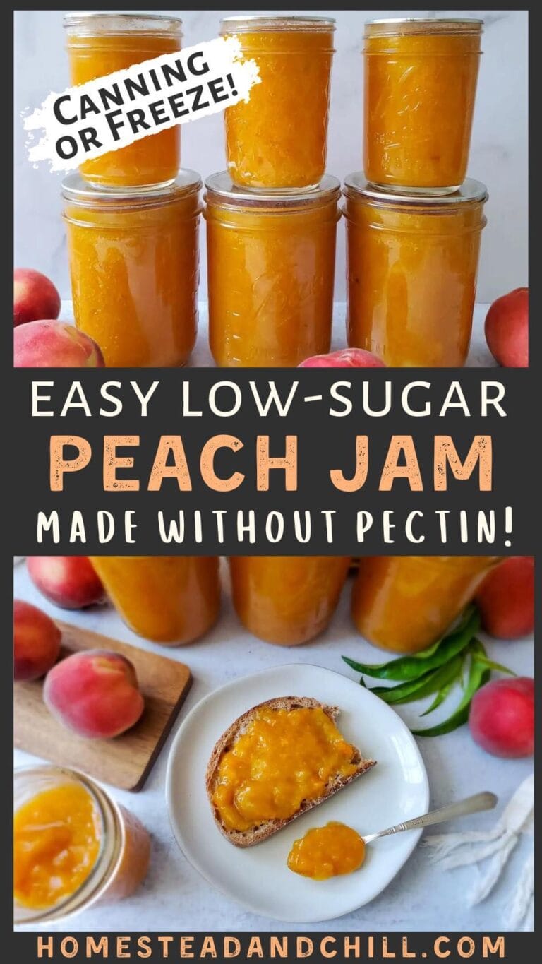 Easy Low Sugar Peach Jam Without Pectin (Canning or Freezer ...