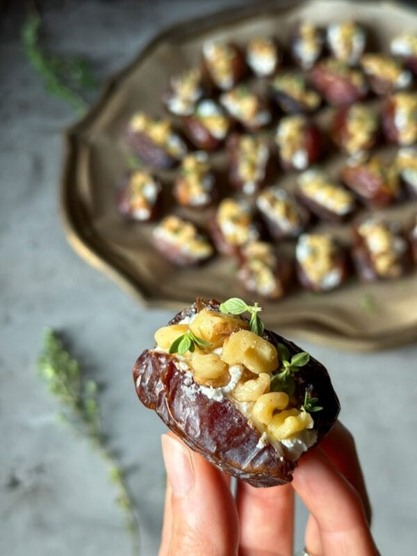 Easy Stuffed Dates with Goat Cheese, Nuts, Honey and Thyme ~ Homestead ...
