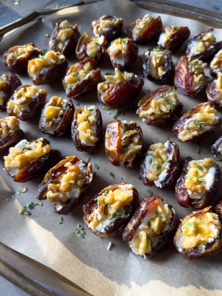 Easy Stuffed Dates with Goat Cheese, Nuts, Honey and Thyme ~ Homestead ...