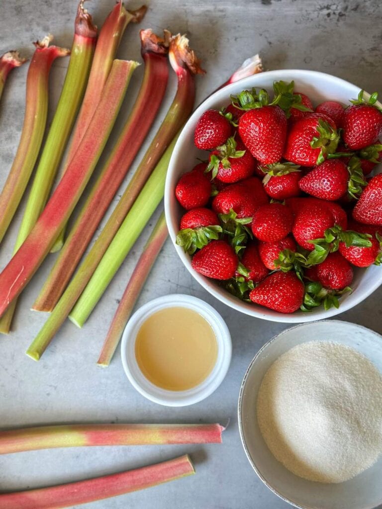 Simple Strawberry Rhubarb Jam Recipe (No Pectin, Can or Freezer) ~ Homestead and Chill