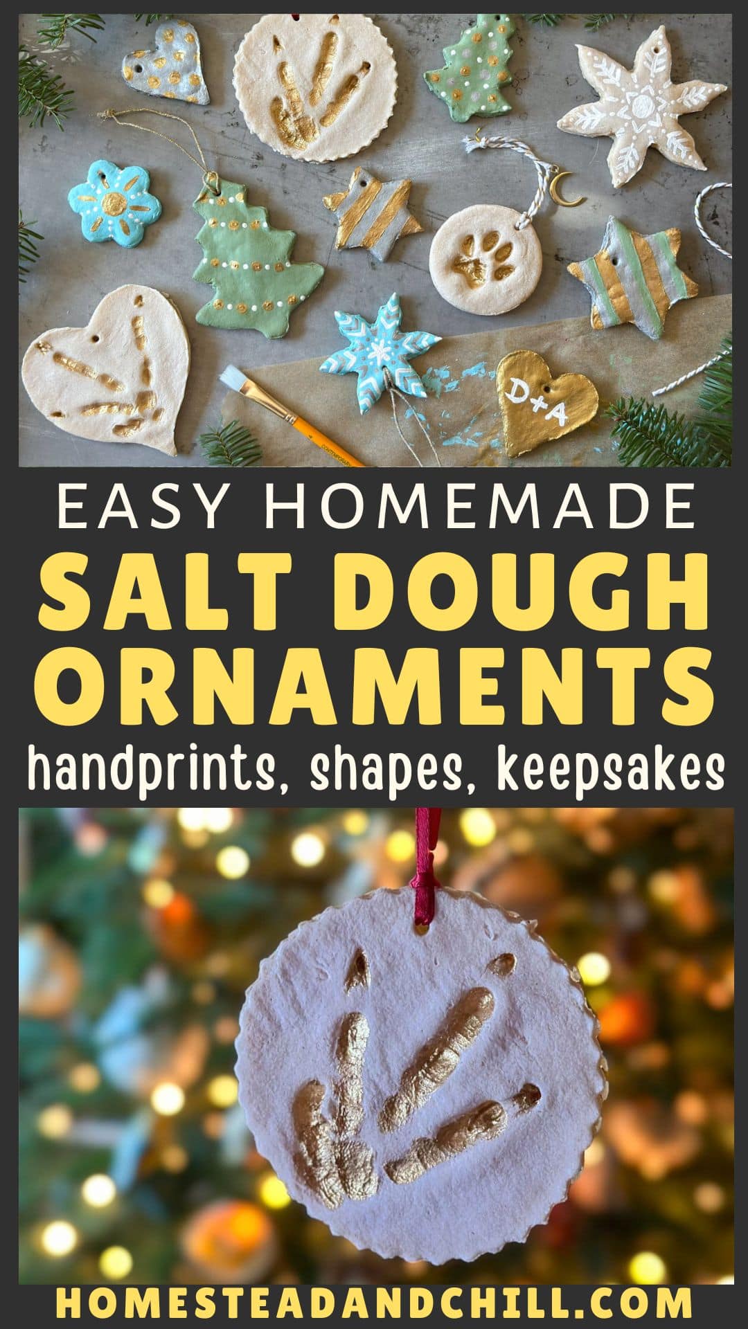 Easy Salt Dough Ornaments Recipe for Handprints, Shapes and Keepsakes ...